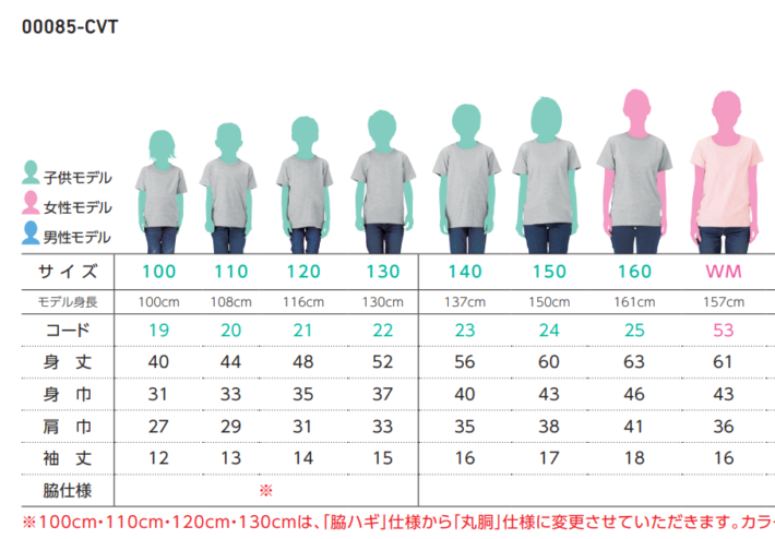 5.6オンス ヘビーウェイトTシャツ 00085-CVT サイズ表 | D-V.TV GOODS